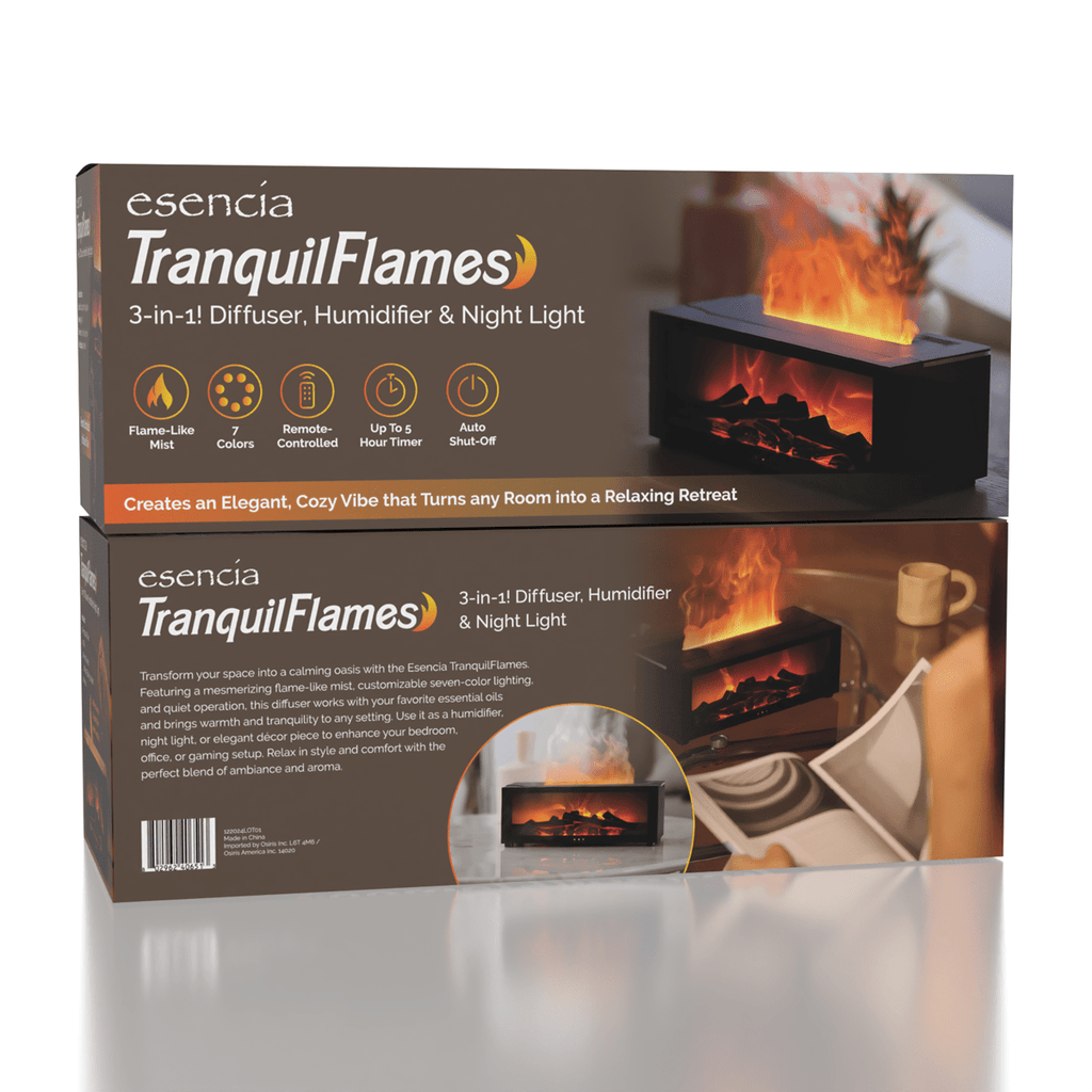 Esencia TranquilFlames: Mini Fireplace Flame Diffuser – Showcase