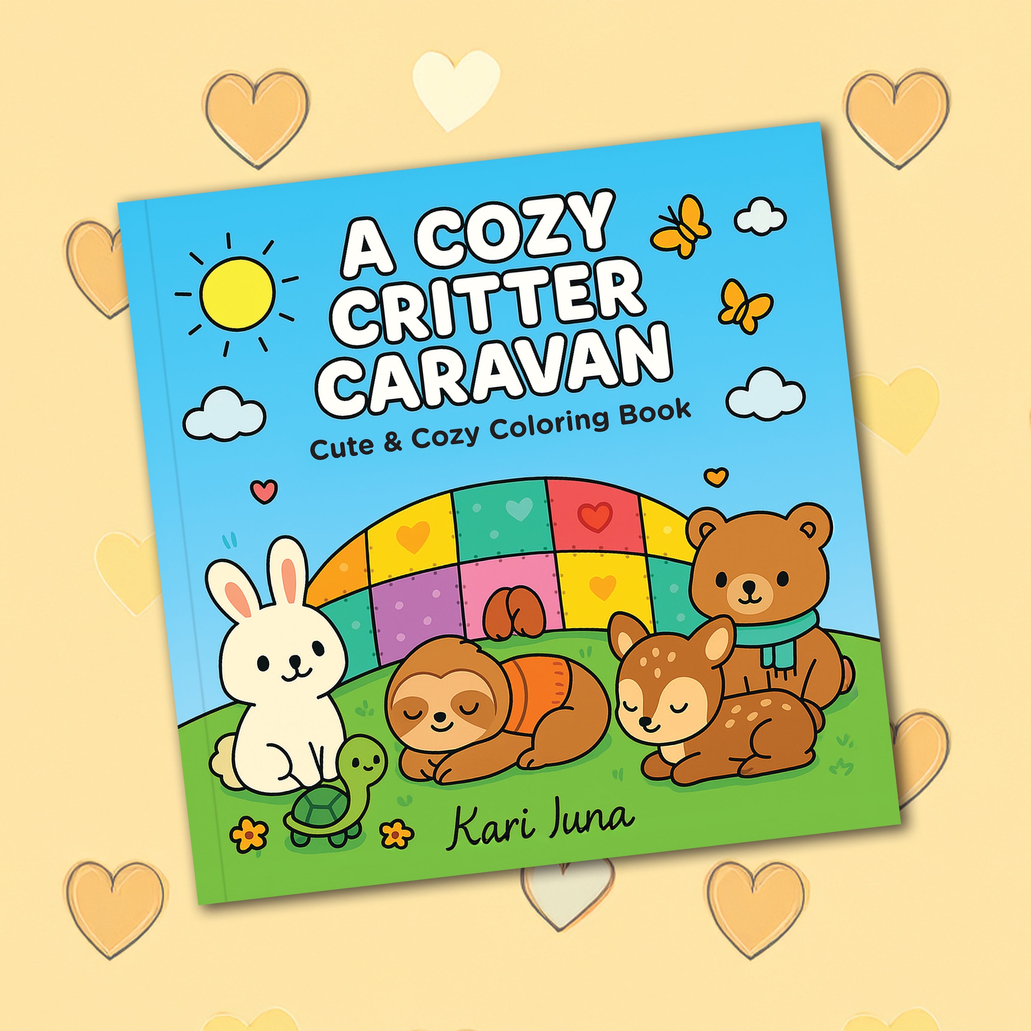 "A Cozy Critter Caravan" Cute Coloring Book for Adults and Teens By Ka ...