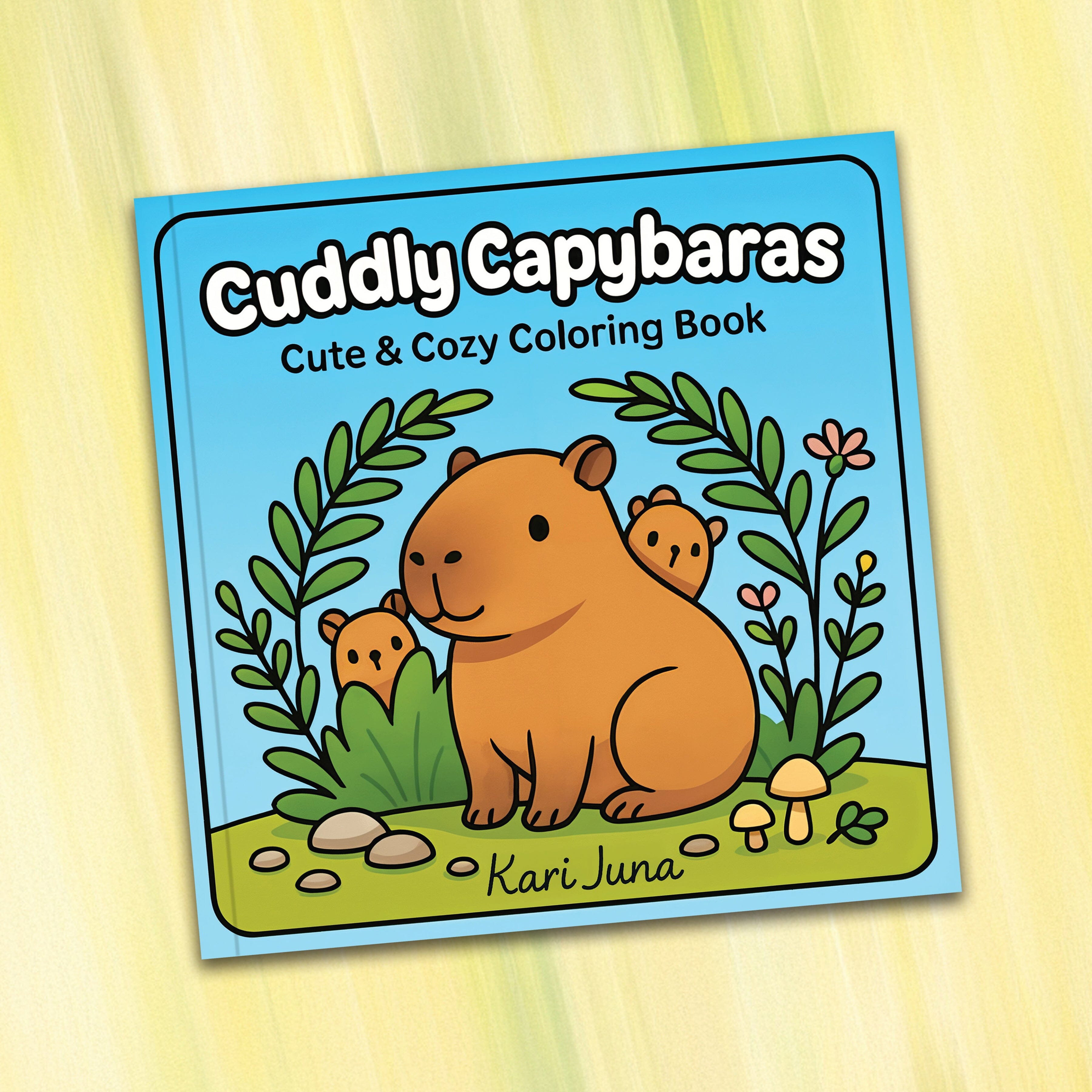 "Cuddly Capybaras" Cute Coloring Book for Adults and Teens By Kari Jun ...