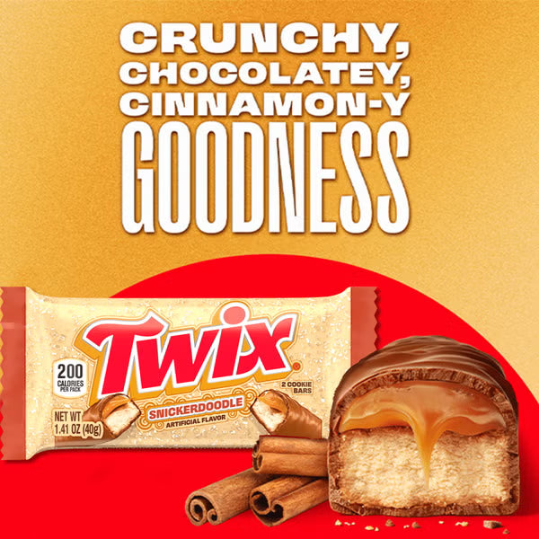 TWIX Snickerdoodle Cookie Chocolate Candy Bars, 1.4 Oz Pack – Showcase