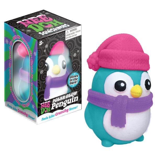 Nee Doh® Polar Glow Penguin Crunchy Glow-In-The-Dark Fidget Toy (1pc ...